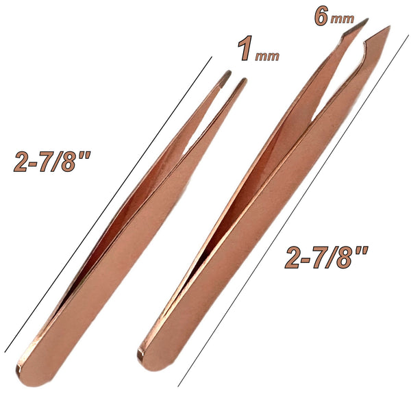 2pc Compact Tweezers Set – Multipurpose Mini Slanted & Pointed Tweezer ...