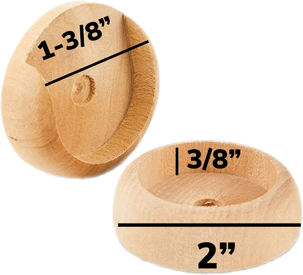 2 Complete Set Wooden Closet Pole Sockets with Screws - Closet Pole Ro ...